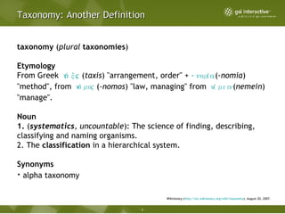 Taxonomy & User Experience | PPT
