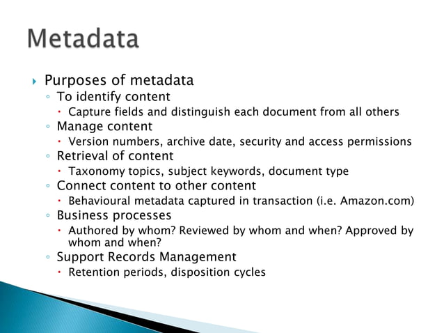 Taxonomy And Metadata | PPTX | Databases | Computer Software and Applications