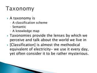 Taxonomy And Metadata | PPTX