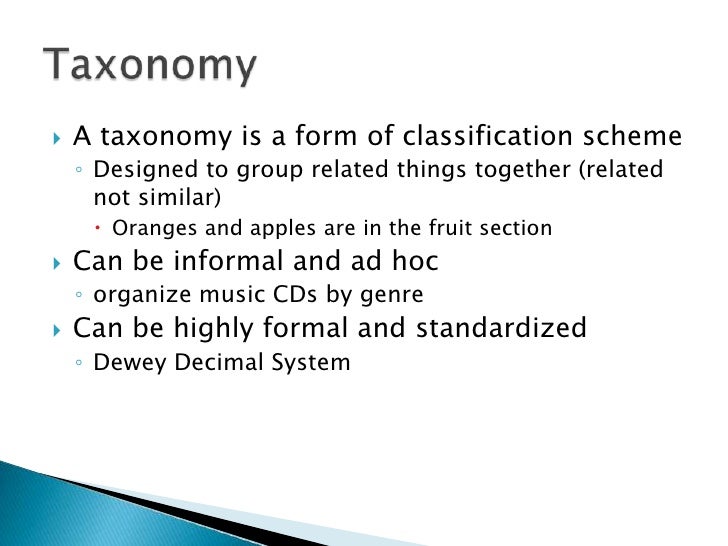 Taxonomy And Metadata
