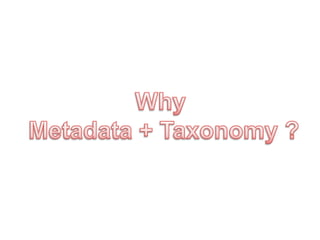 Taxonomies and Metadata | PPT