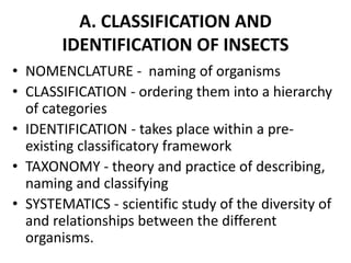 TAXONOMY and Systematics of diffrent insects in environment. pptx | PPTX