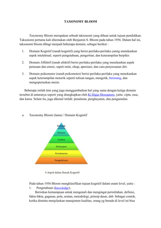Taxonomy bloom | DOC