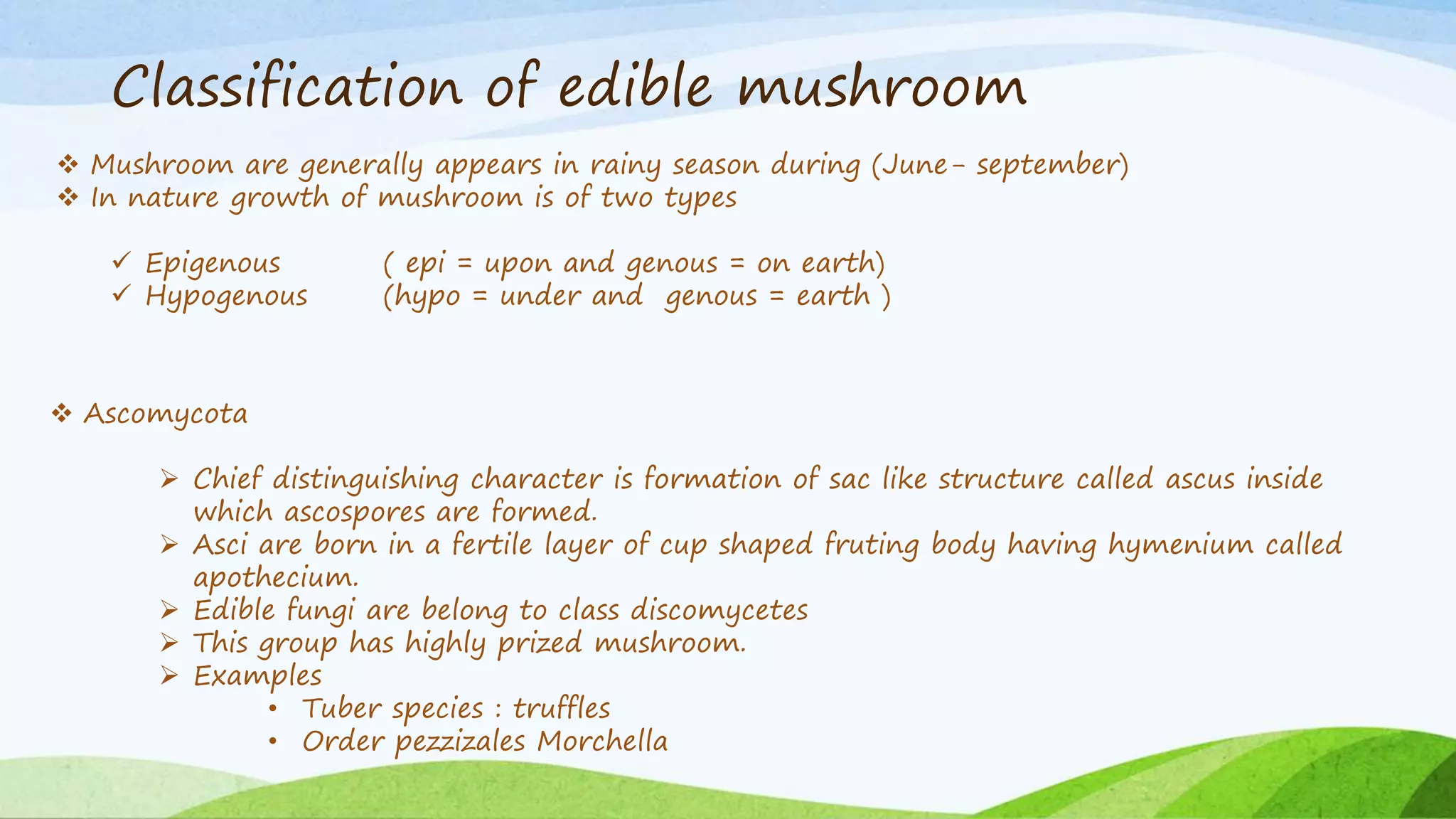 Taxonomy, classification and life cycle of cultivated Mushroom | PPTX
