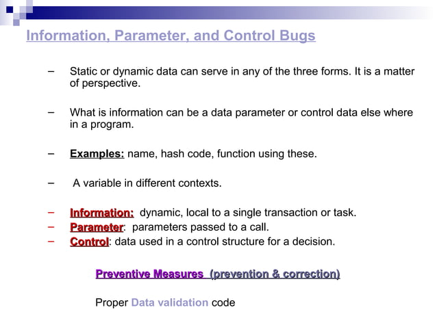 Taxonomy for bugs | PPT