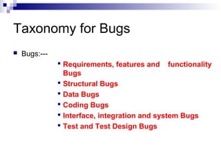 Taxonomy for bugs | PPT
