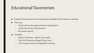 Curriculum Models & Taxonomies of Learning | PPT
