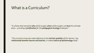 Curriculum Models & Taxonomies of Learning | PPT