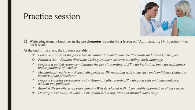 Taxonomy of Educational Objectives- The Psychomotor domain | PPTX ...