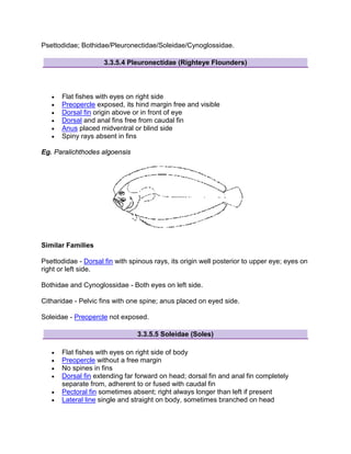 Taxonomy of finfish notes | PDF