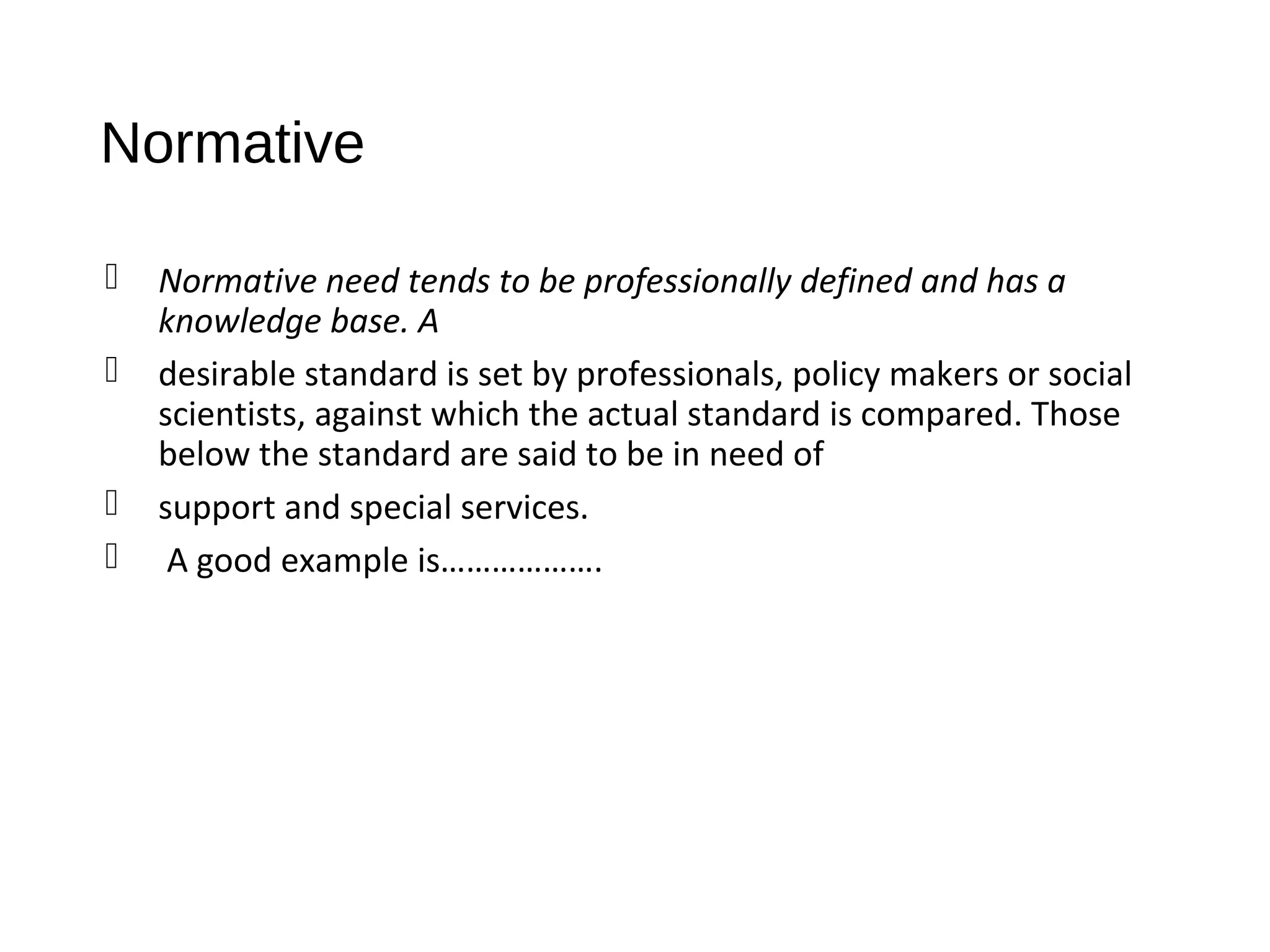 Bradshaw's Taxonomy of Need | PPT