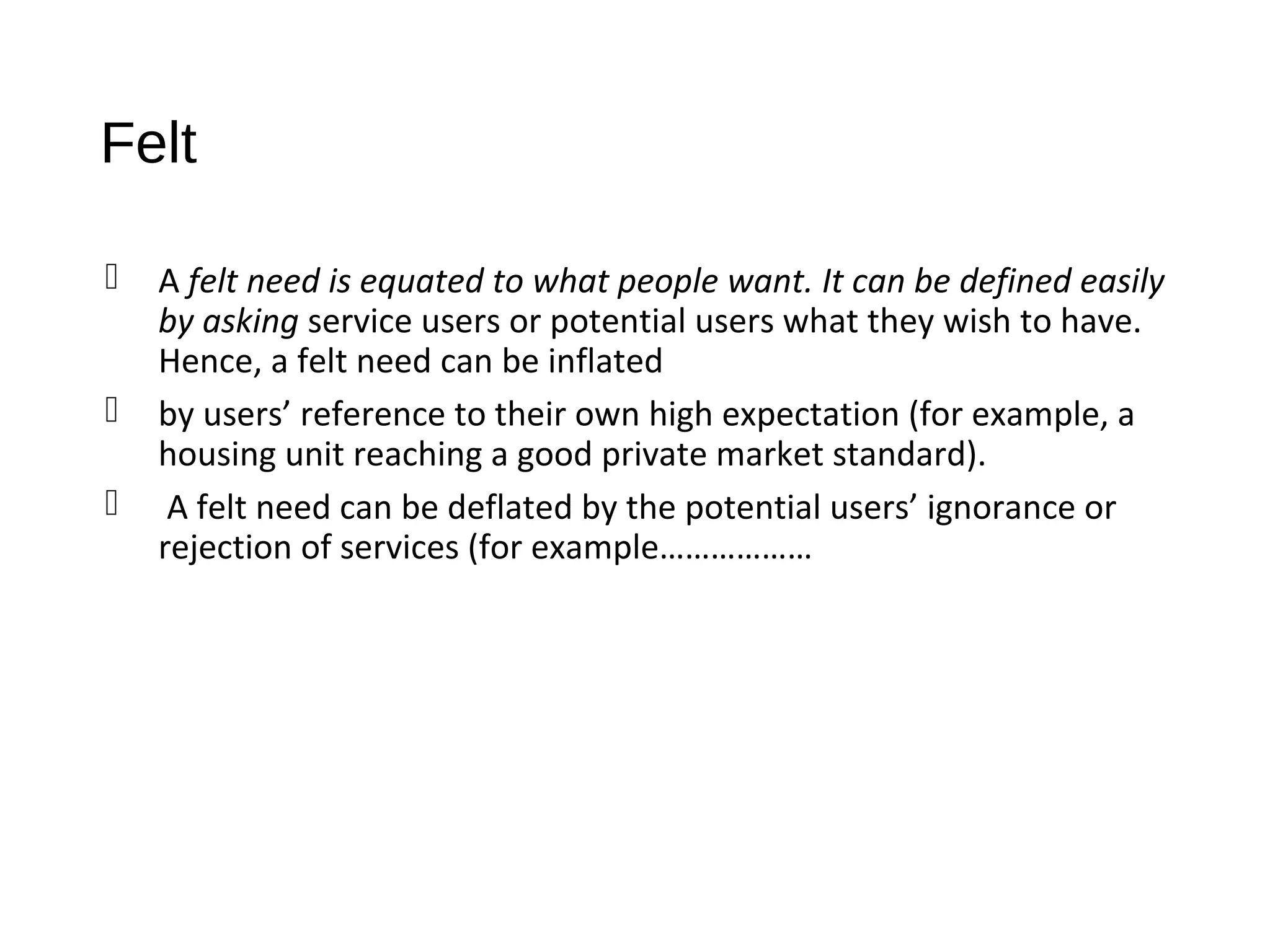 Bradshaw's Taxonomy of Need | PPT