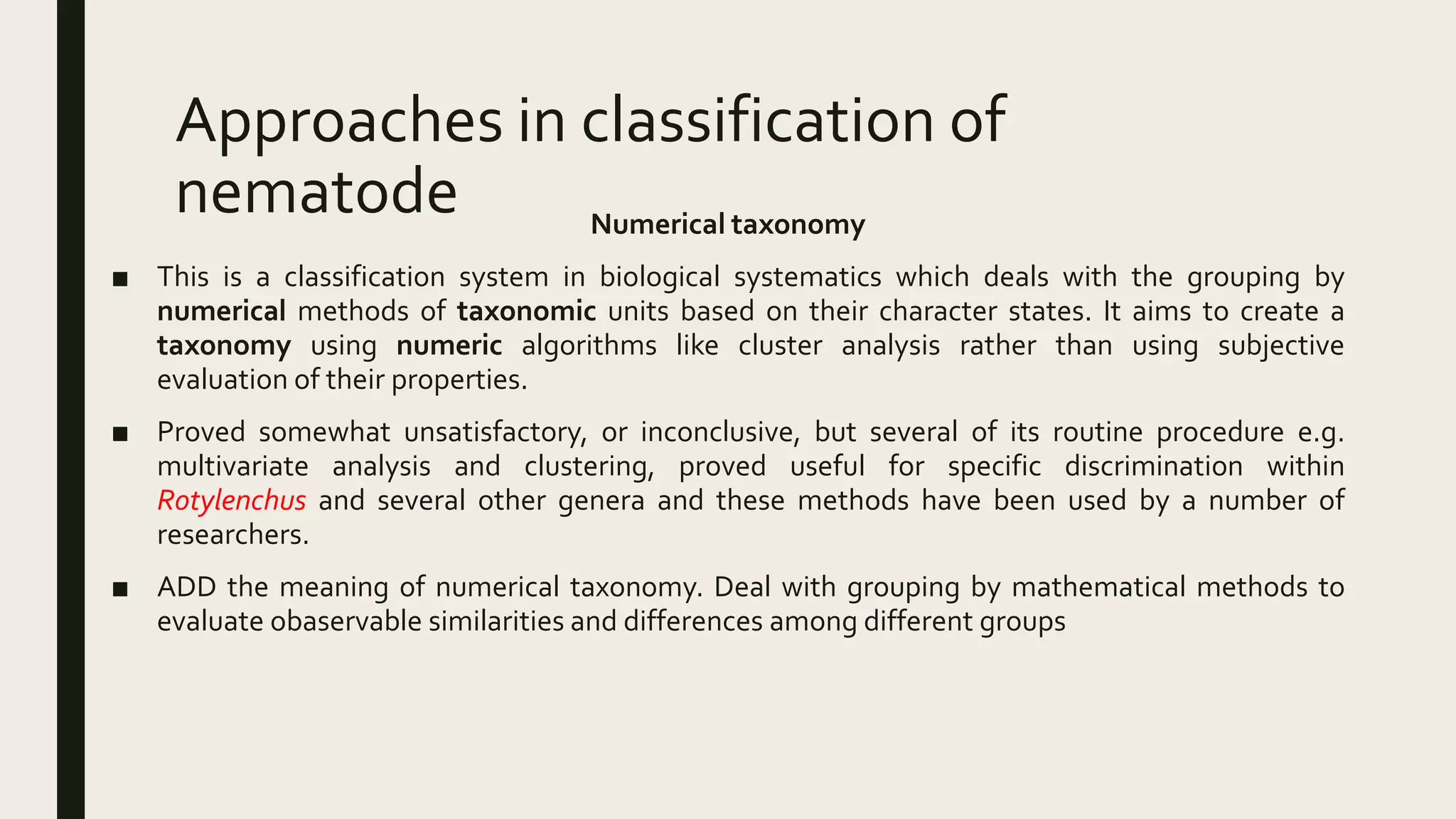 Taxonomy of nematodes | PPTX