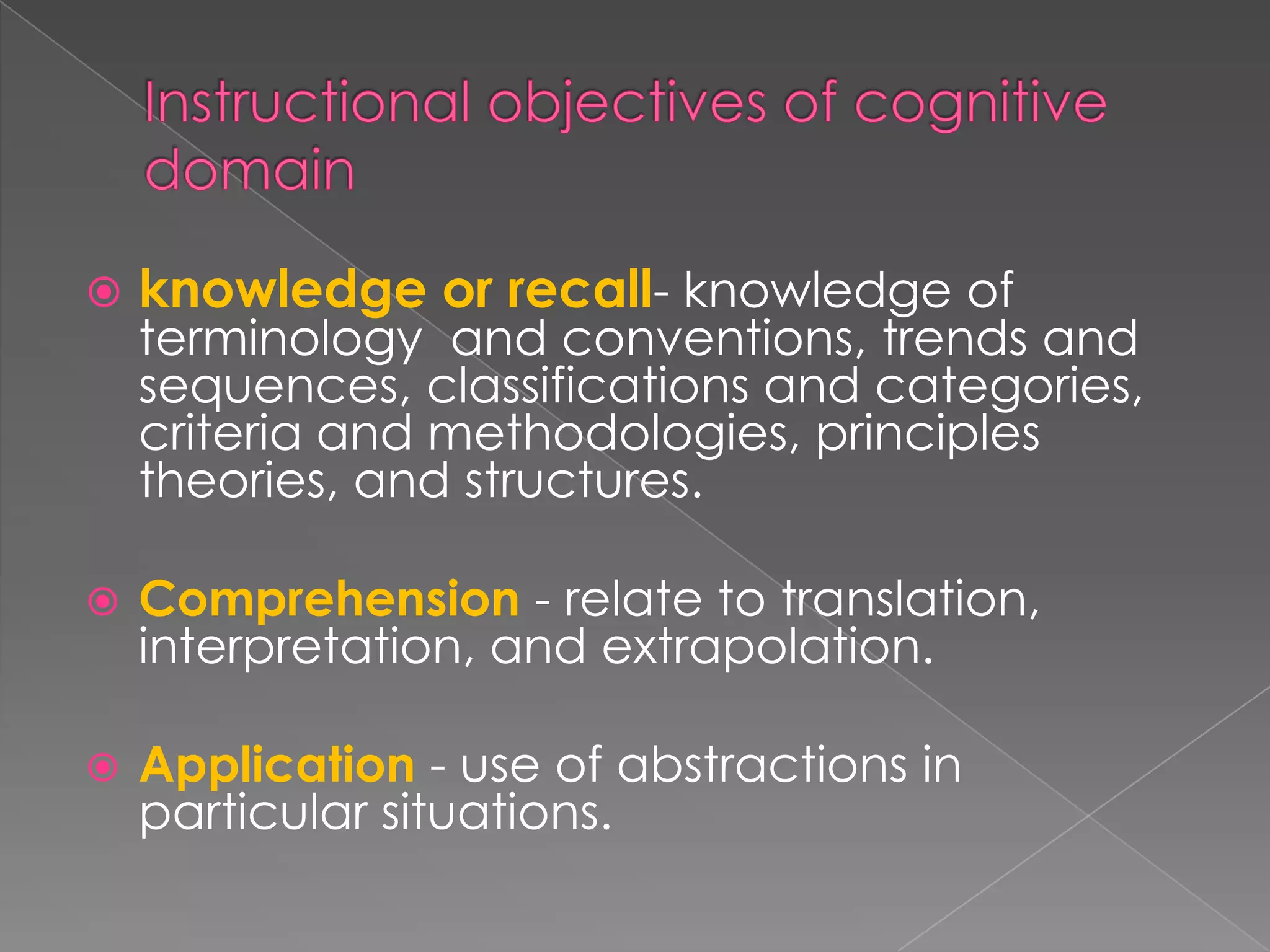 Taxonomy of objectives | PPTX | Science