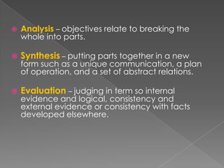 Taxonomy of objectives | PPTX | Science