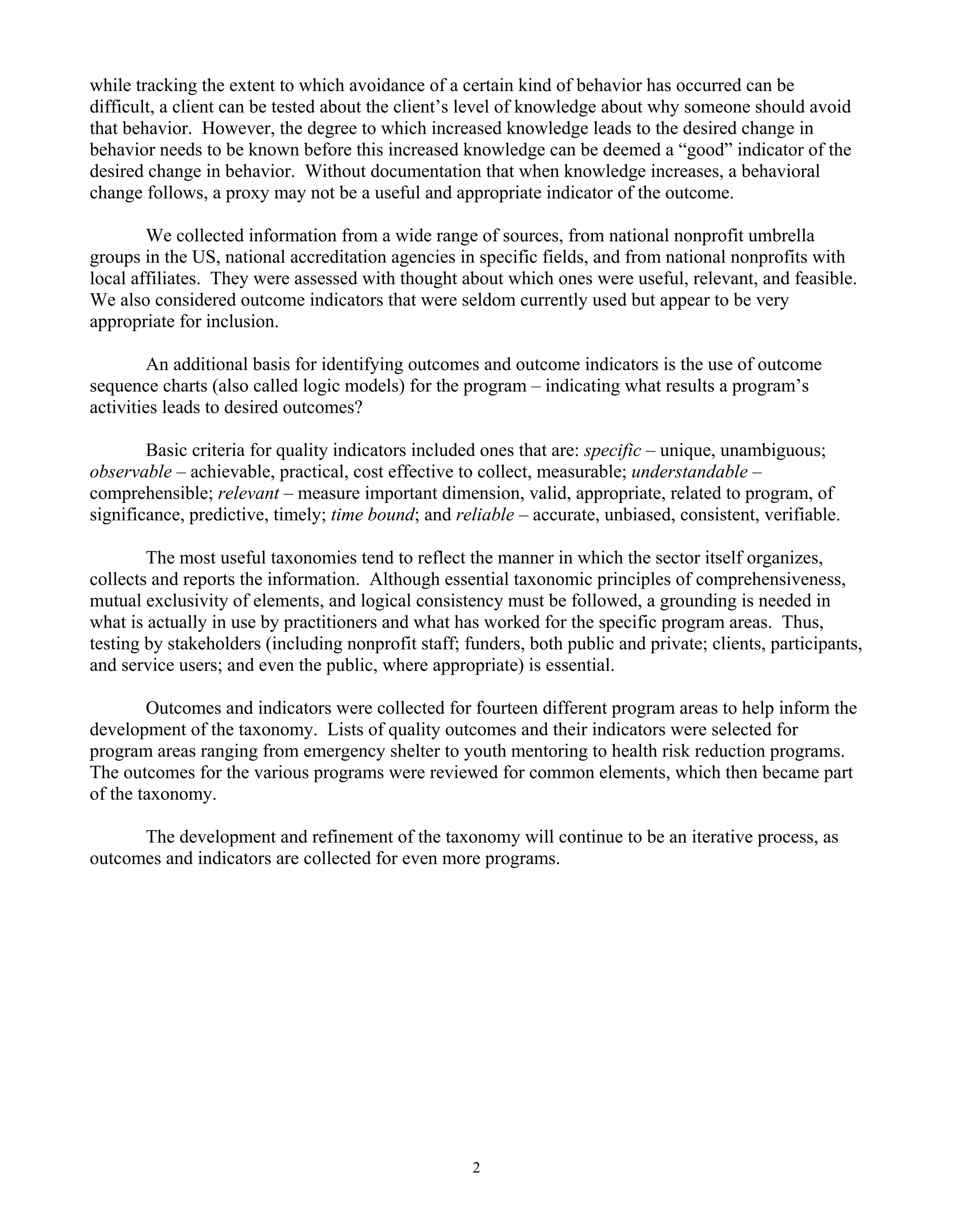 Taxonomy of Outcomes | PDF