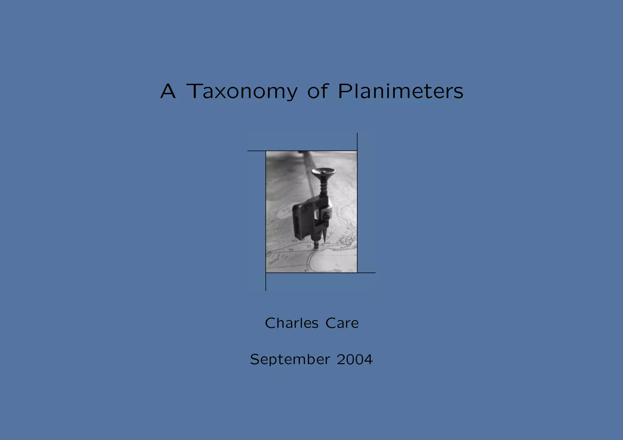 A Taxonomy of Planimeters | PPT