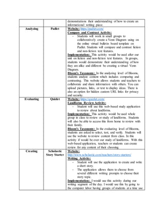 Taxonomy of web 2.0 tools chart | DOCX