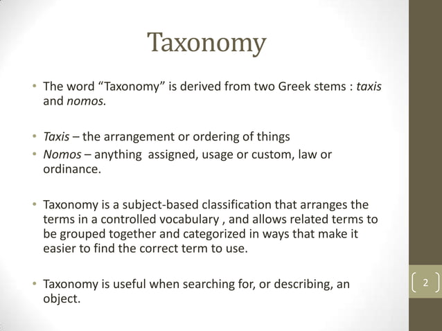 Taxonomy, ontology, folksonomies & SKOS. | PPT