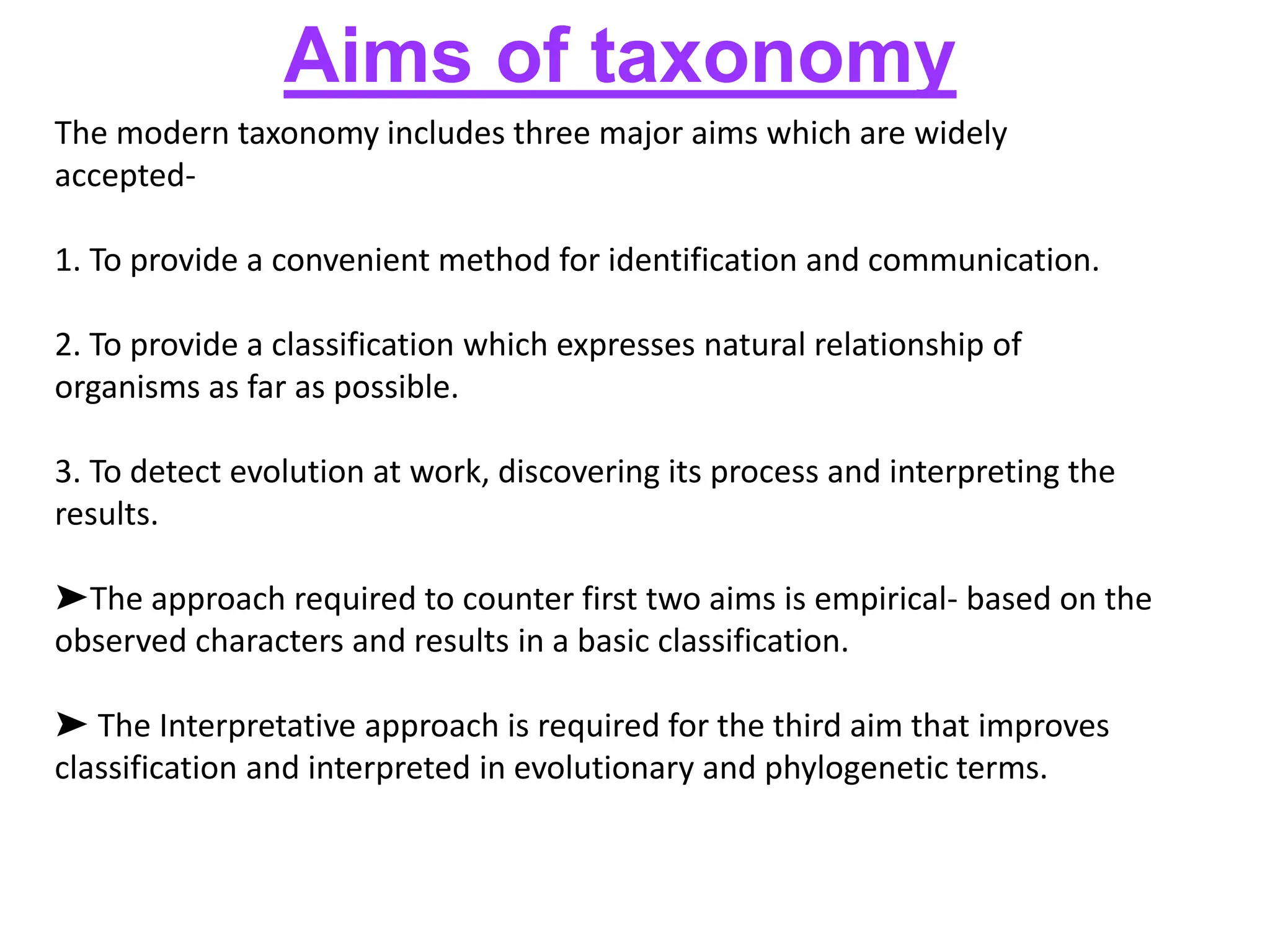 Aims & fundamental components of taxonomy | PPT