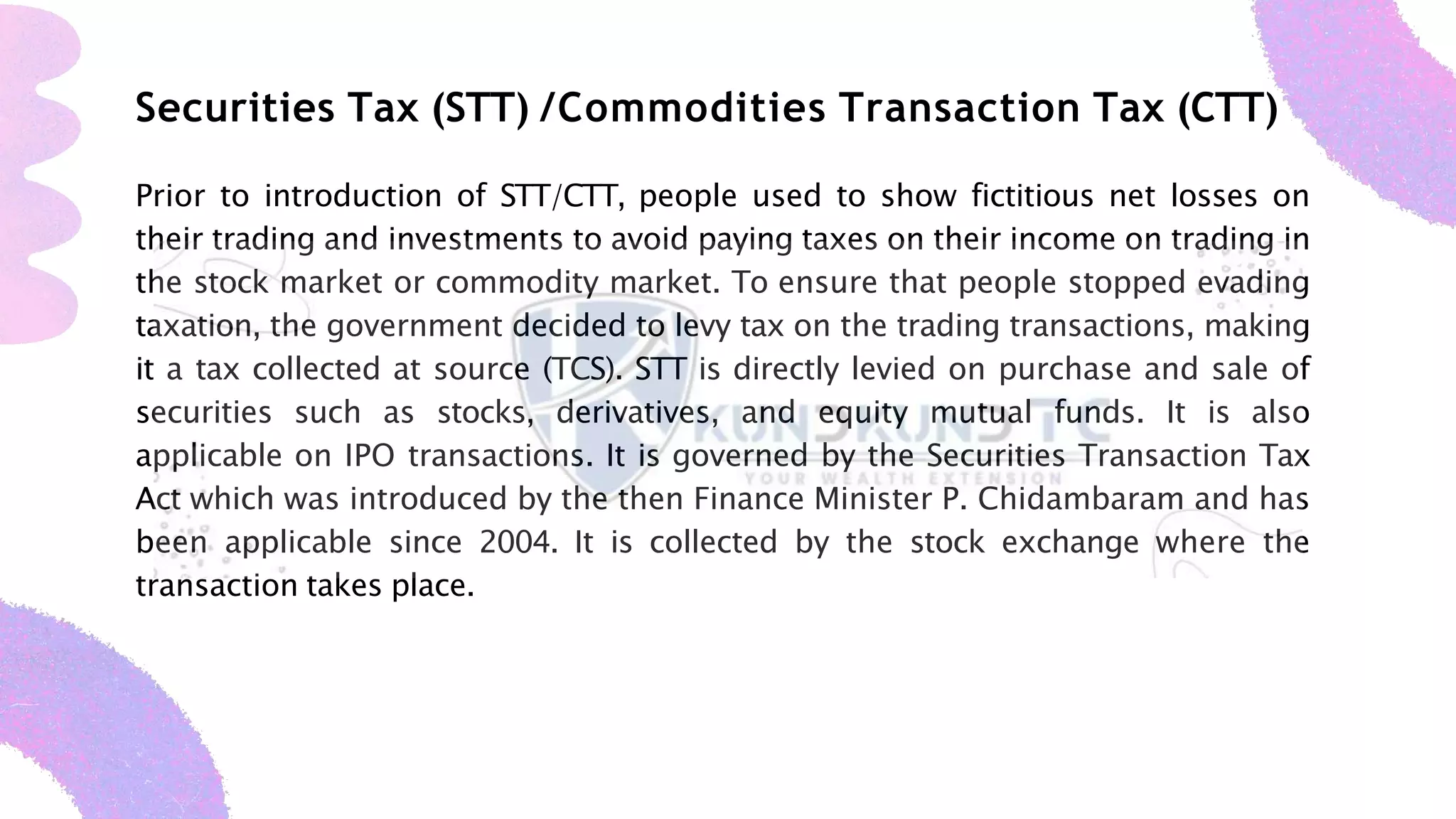 TAX ON STOCK TRADING | PPTX