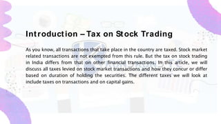 TAX ON STOCK TRADING | PPTX
