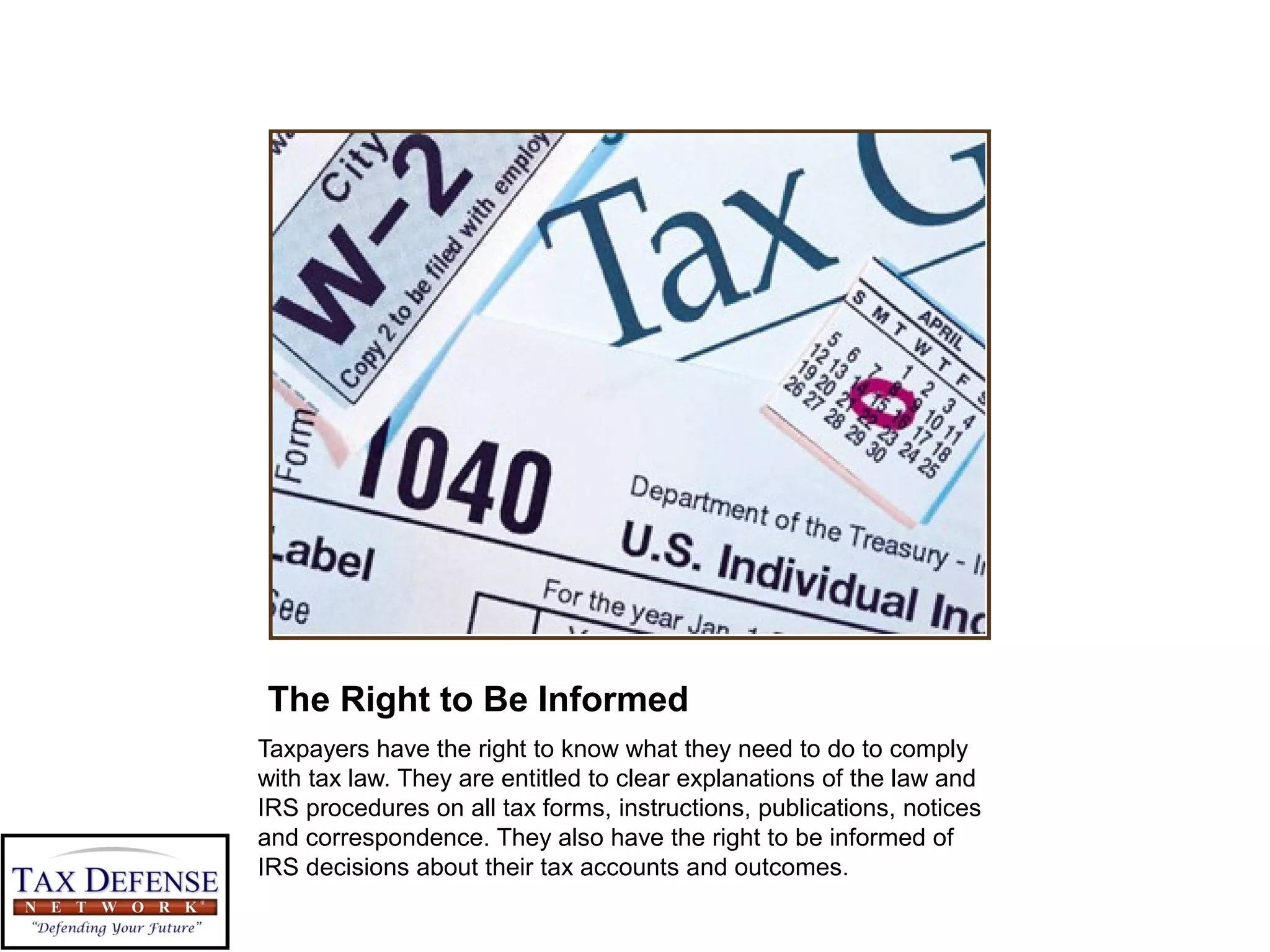Taxpayer Bill of Rights Part-1 | PPT | Personal Taxes | Personal Finance