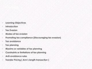 TAX PLANNING -1.pptx. Key principle of tax planning | PPTX