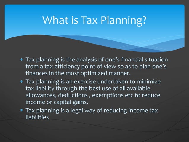 Tax Planning in India | PPTX | Personal Taxes | Personal Finance
