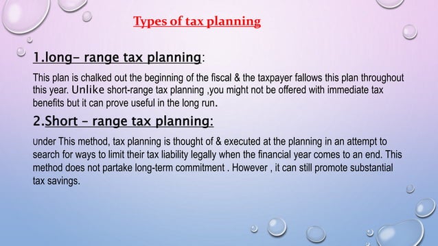 Tax planning.pptx | Financial Planning | Personal Finance