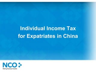 Tax Planning in China - Individual Income Tax | PPTX
