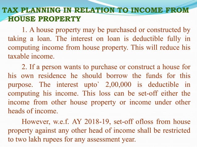 Tax planning for individuals | PPTX