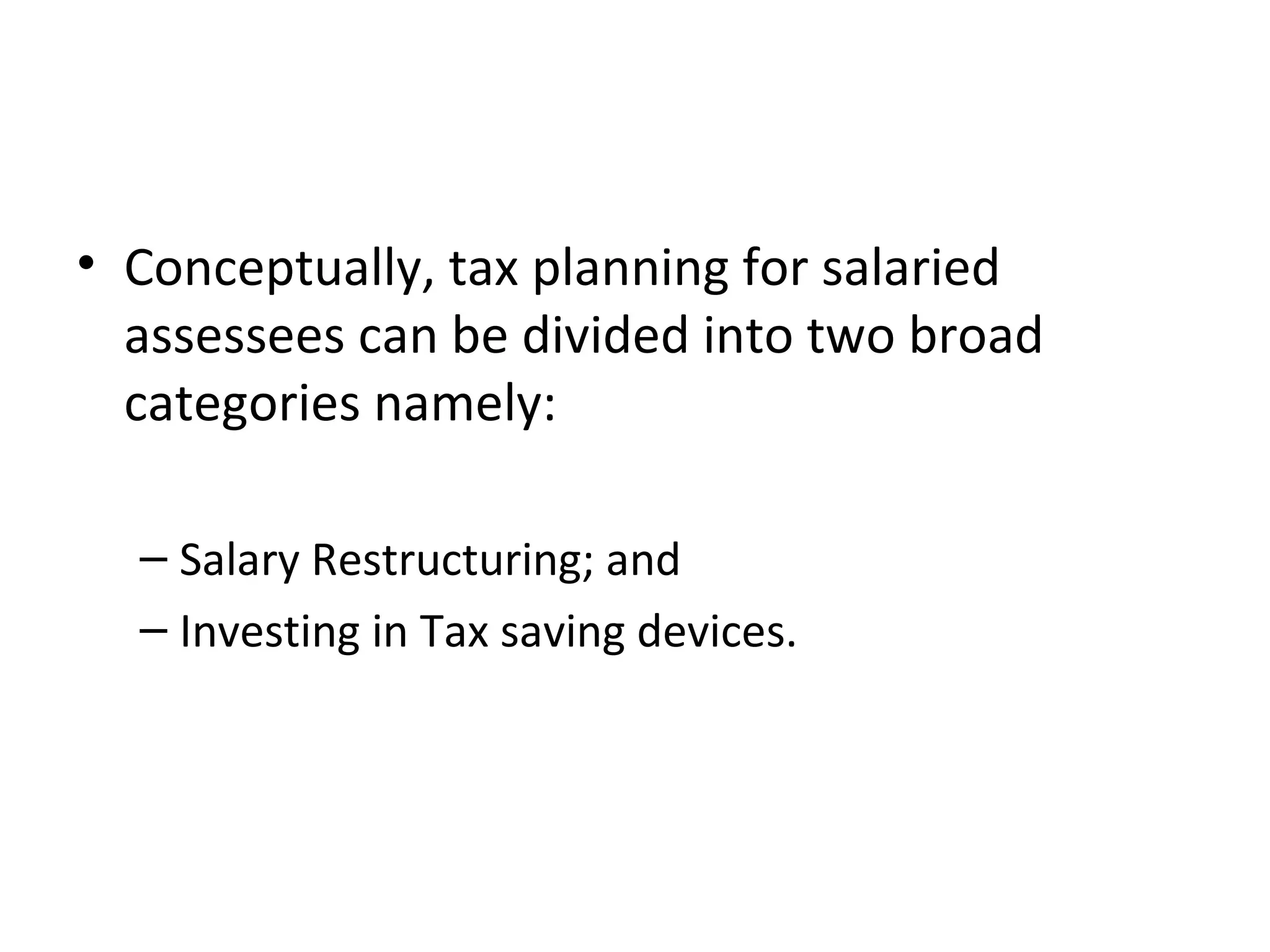 Tax planning for salaried individuals | PPT