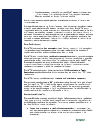 Regulations on Medical Device Excise Tax Proposed; Opportunities for ...