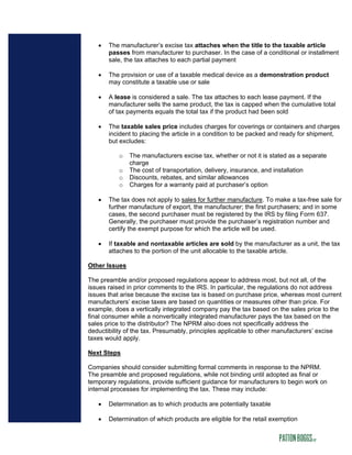 Regulations on Medical Device Excise Tax Proposed; Opportunities for ...