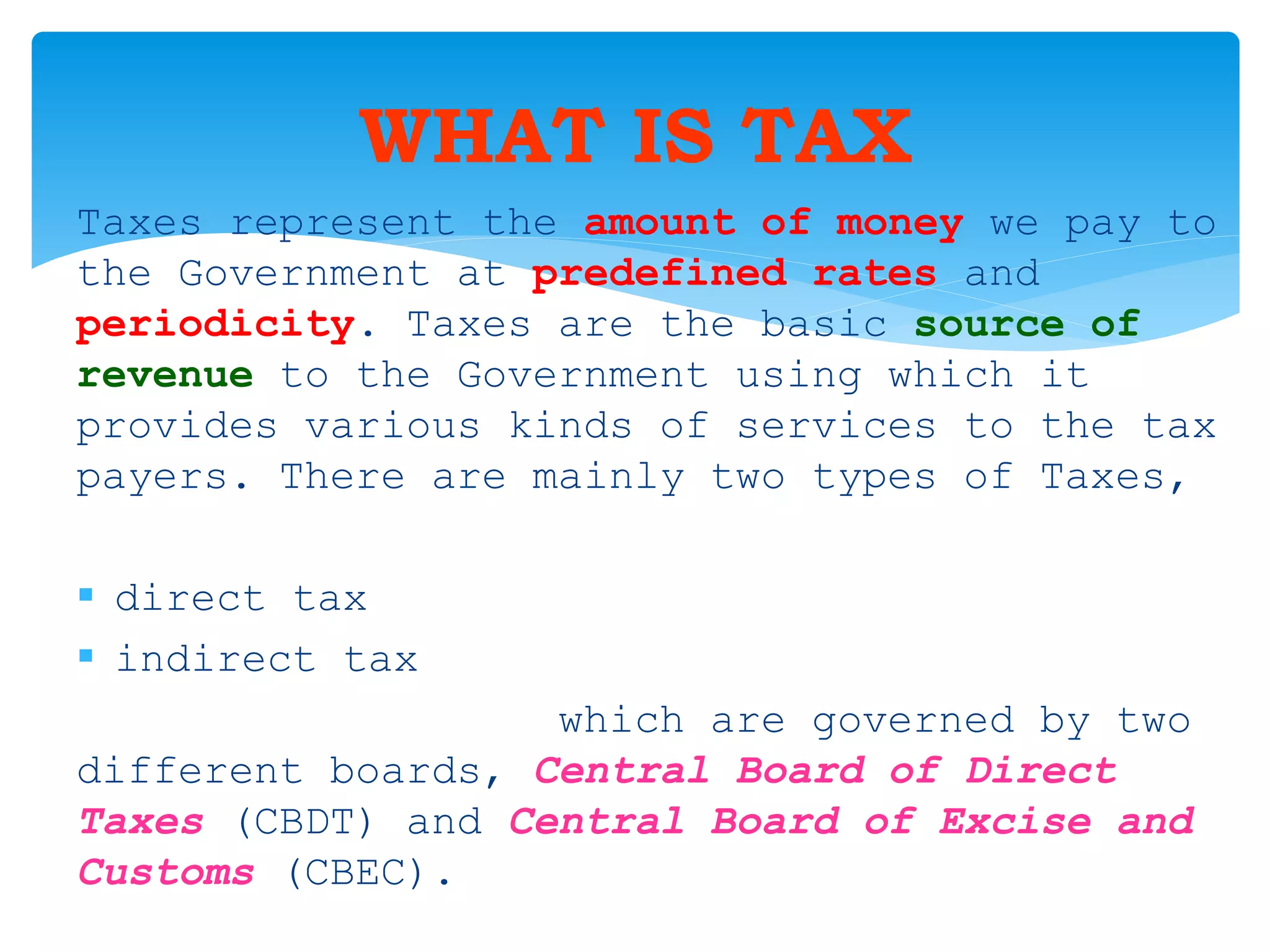 Tax structure in India | PPTX