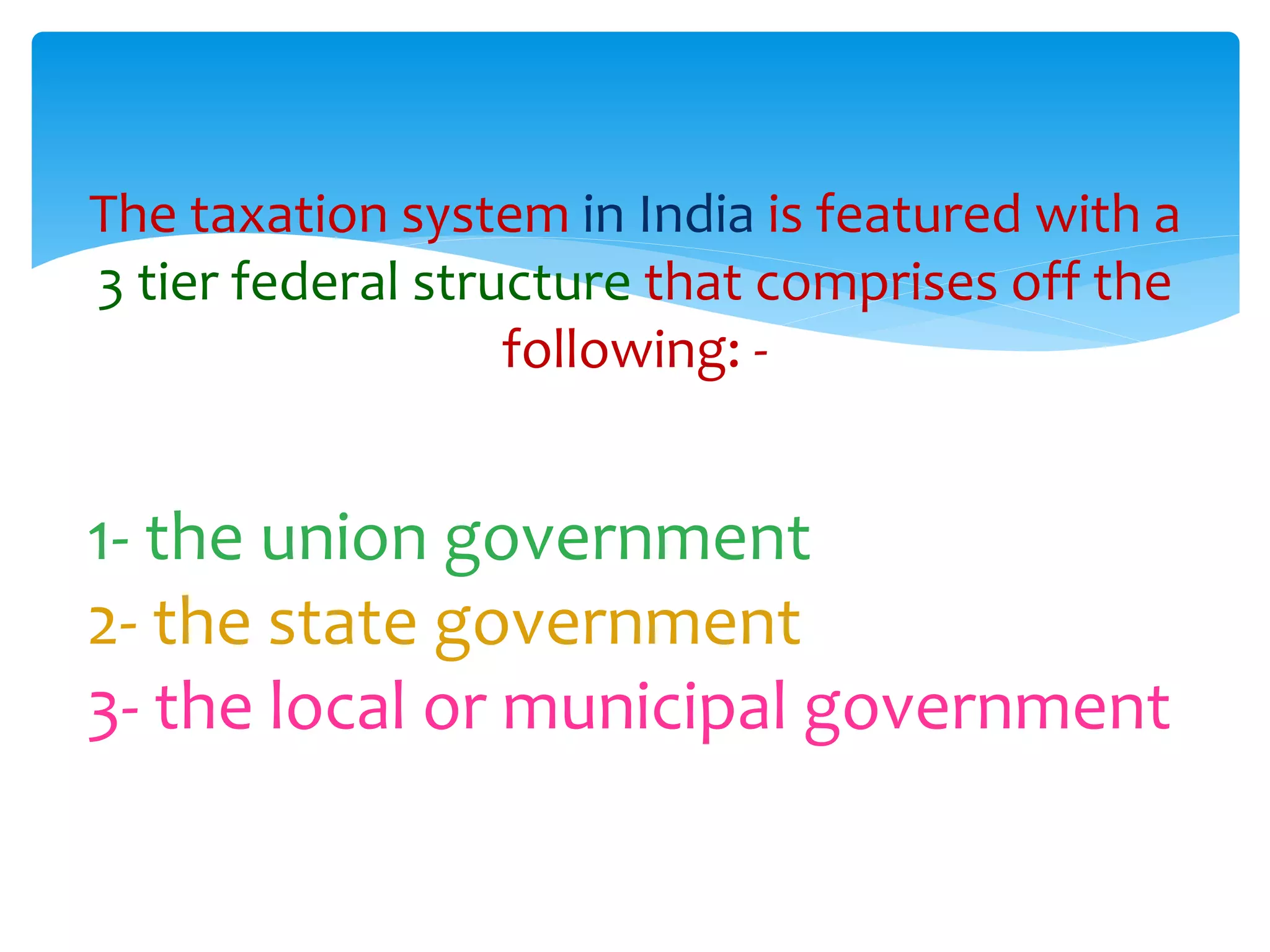 Tax structure in India | PPTX