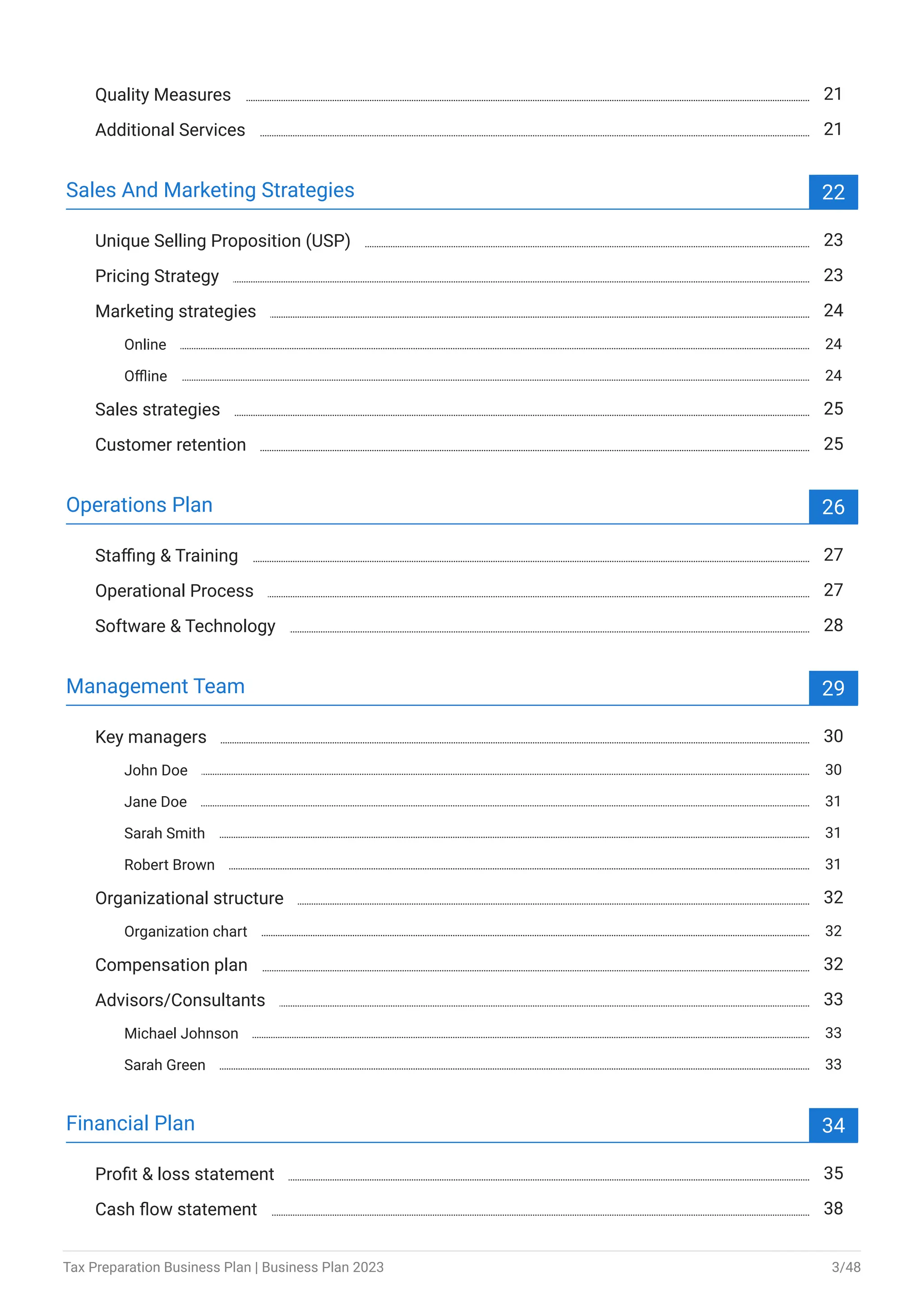 Tax Preparation Business Plan Example Template | PDF