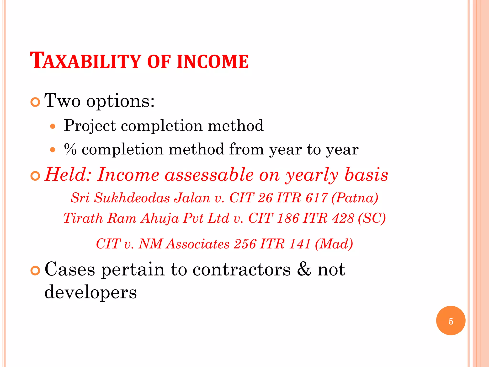 Taxation in redevelopment of Property | PDF