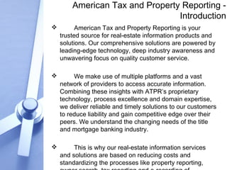 Tax Reporting Services - ATPR | PPT