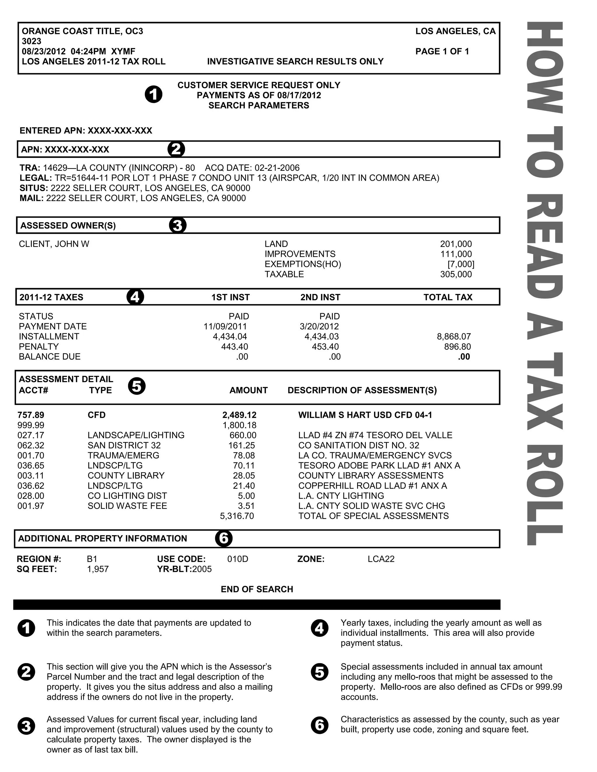 Tax Roll Explantion | PDF