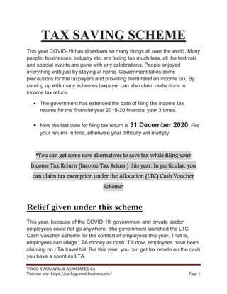 Tax saving scheme | PDF