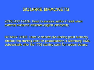 Comparing the Codes: Zoological and Botantical Nomenclature | PPT