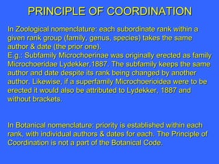 Comparing the Codes: Zoological and Botantical Nomenclature | PPT