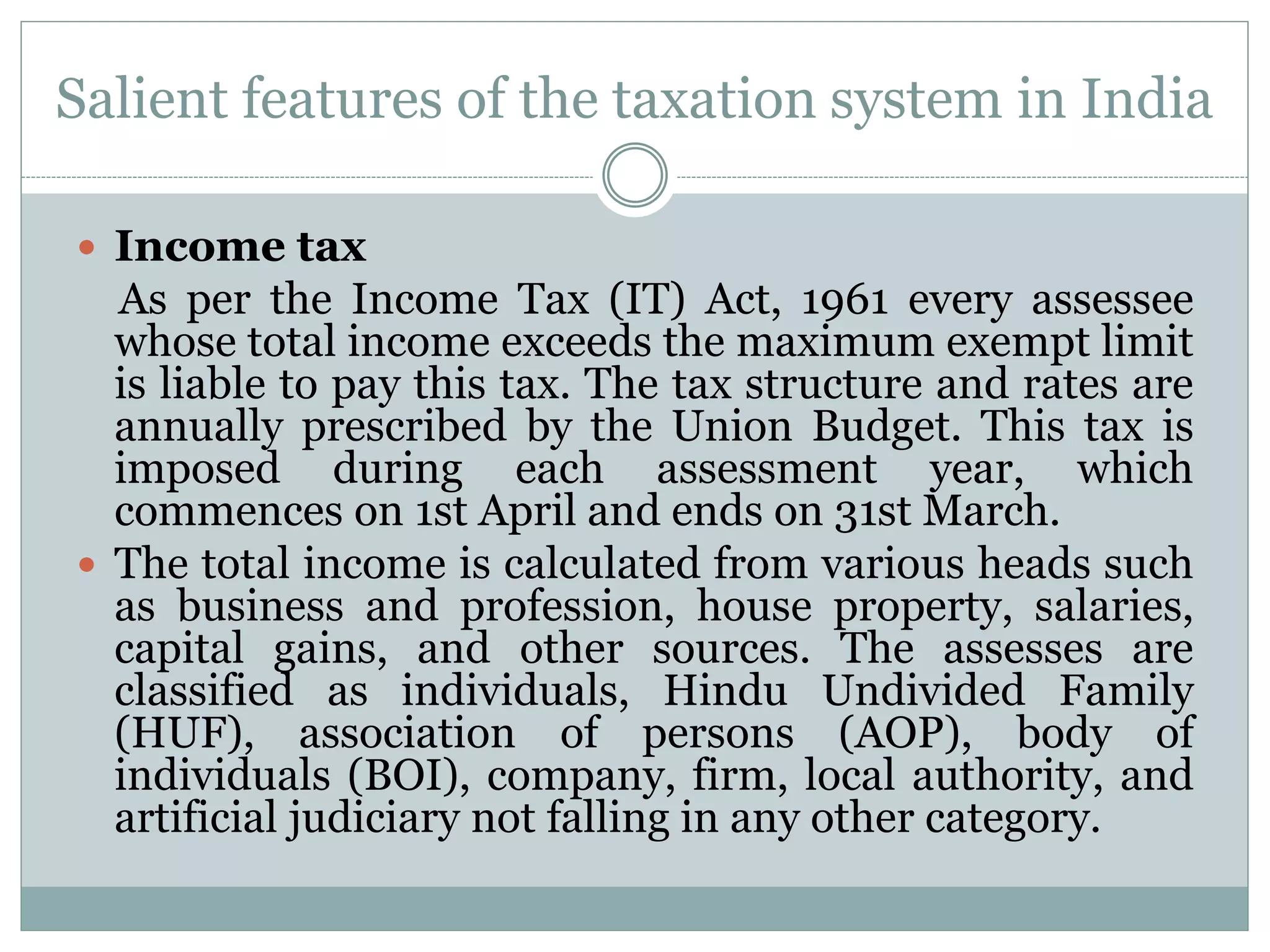 Macro-economic Framework in Indian Economy–Tax Structure & Tax system ...