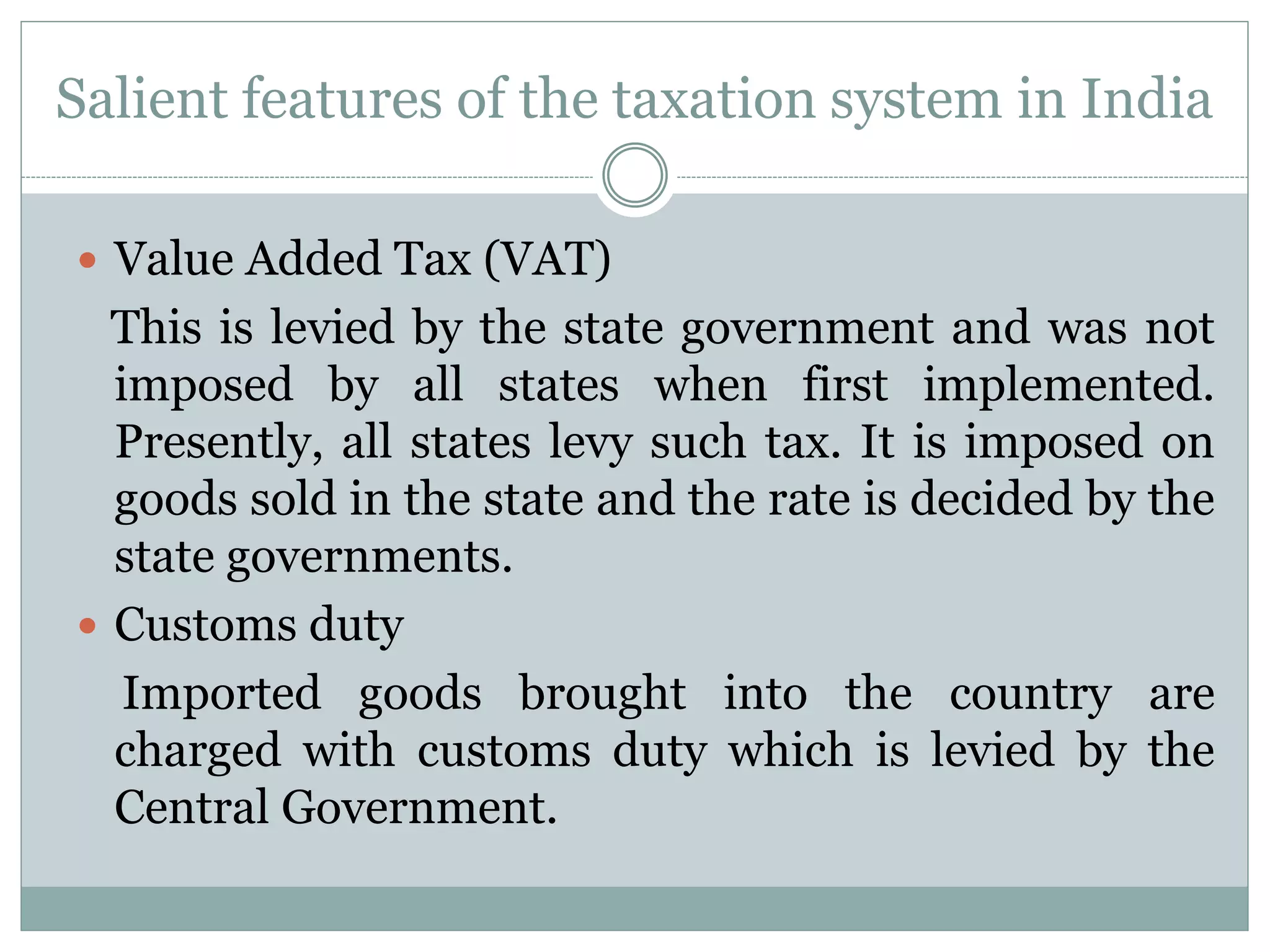 Macro-economic Framework in Indian Economy–Tax Structure & Tax system ...