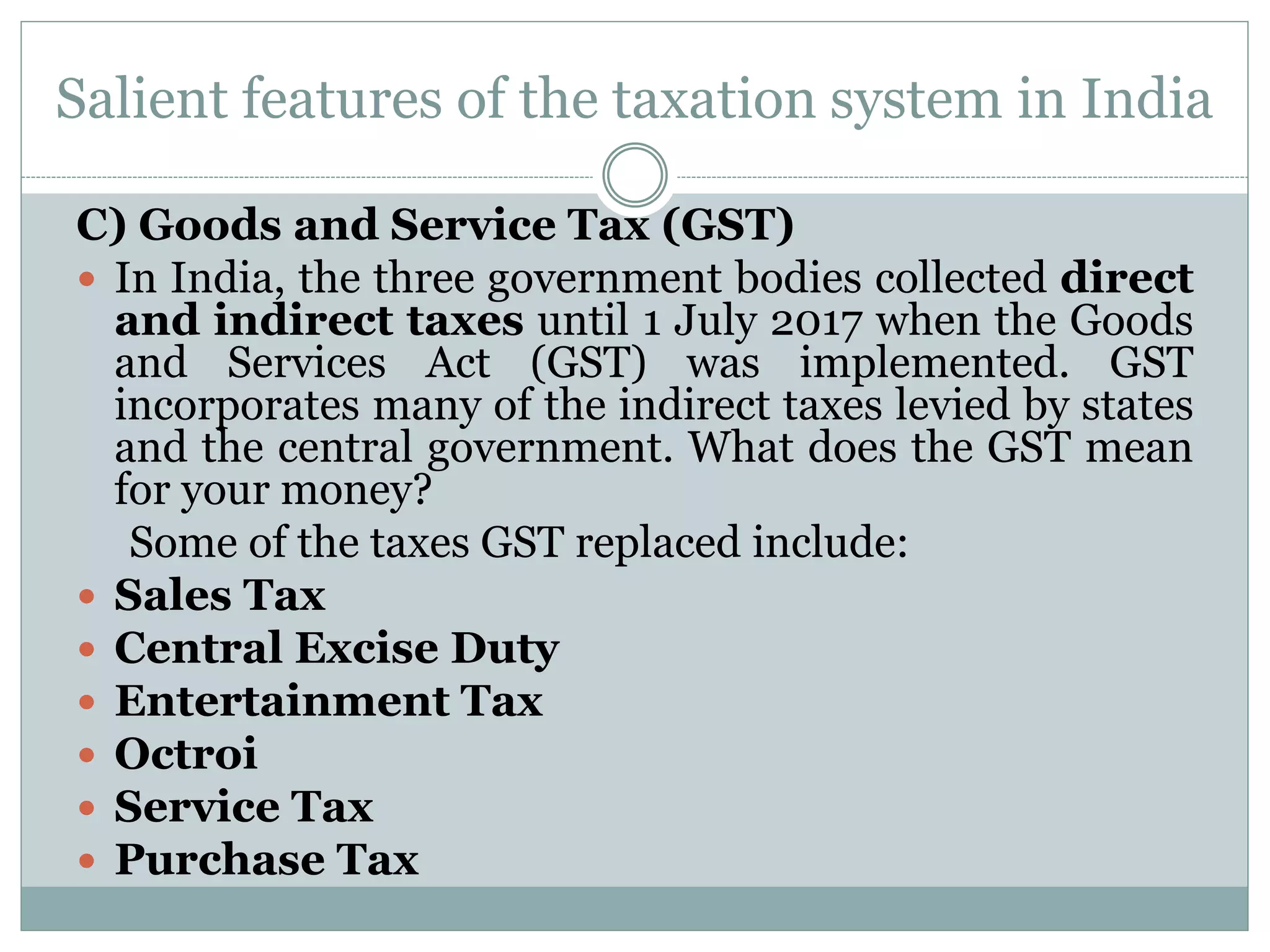 Macro-economic Framework in Indian Economy–Tax Structure & Tax system ...