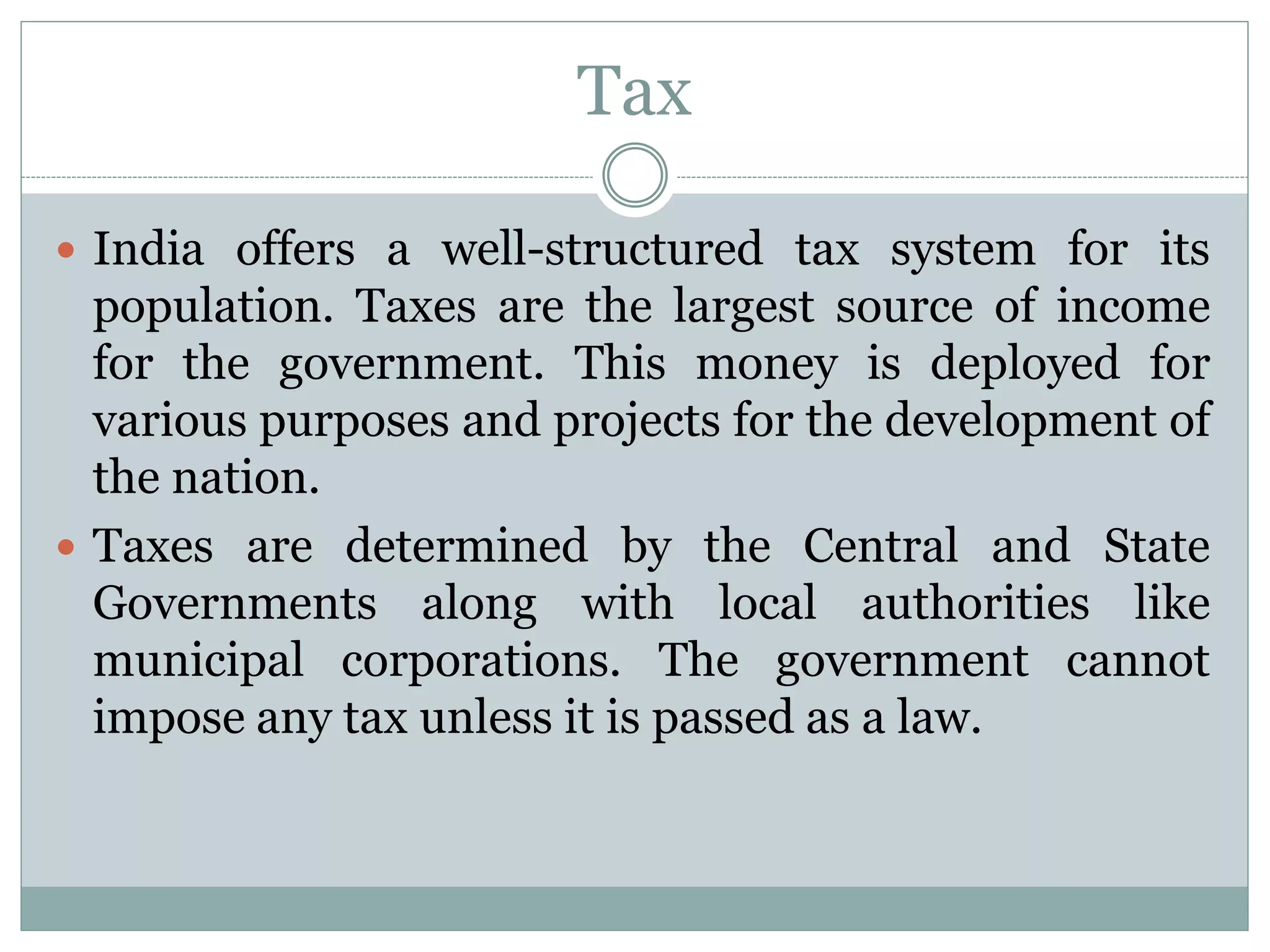 Macro-economic Framework in Indian Economy–Tax Structure & Tax system ...