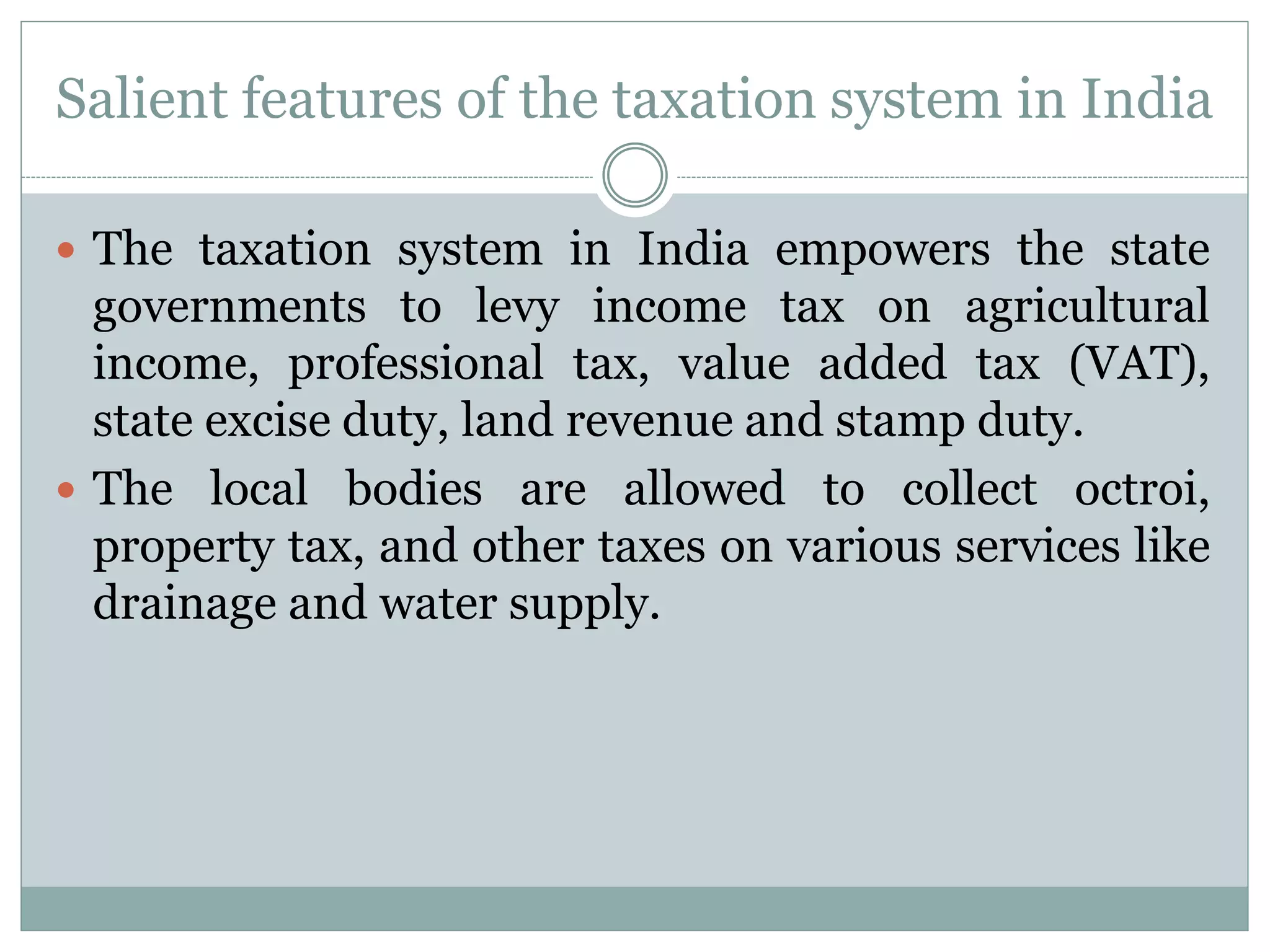 Macro-economic Framework in Indian Economy–Tax Structure & Tax system ...