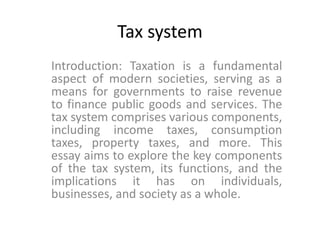 Lucture notes for students who studying tax system | PPTX | Personal ...